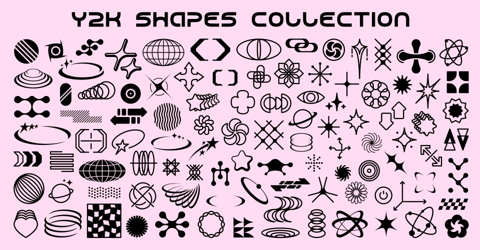 Y2k icons retro graphic elements for design Vector Image