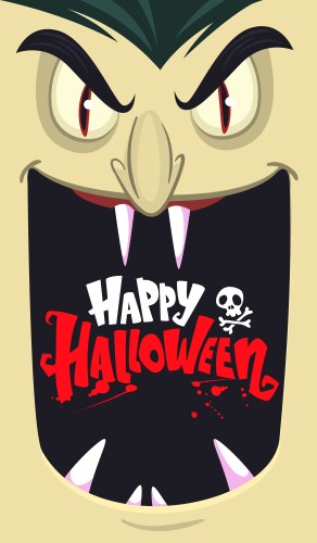 Funny cartoon vampire character design with big Vector Image