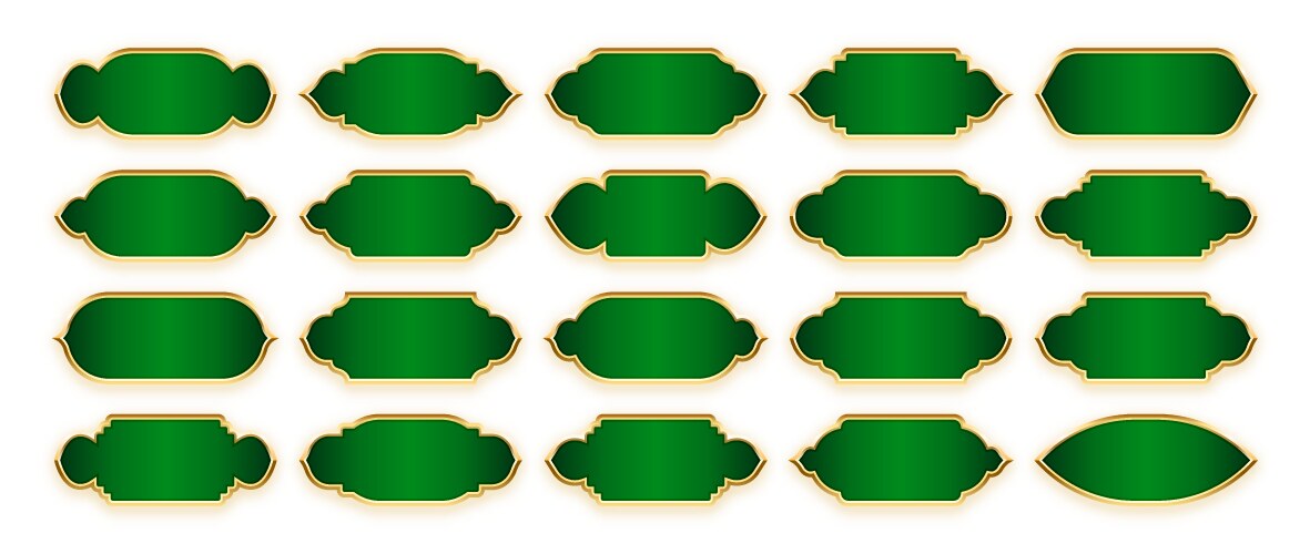 Islamic frames oriental style objects arabic Vector Image