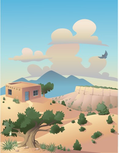 Ecosystem desert Royalty Free Vector Image - VectorStock