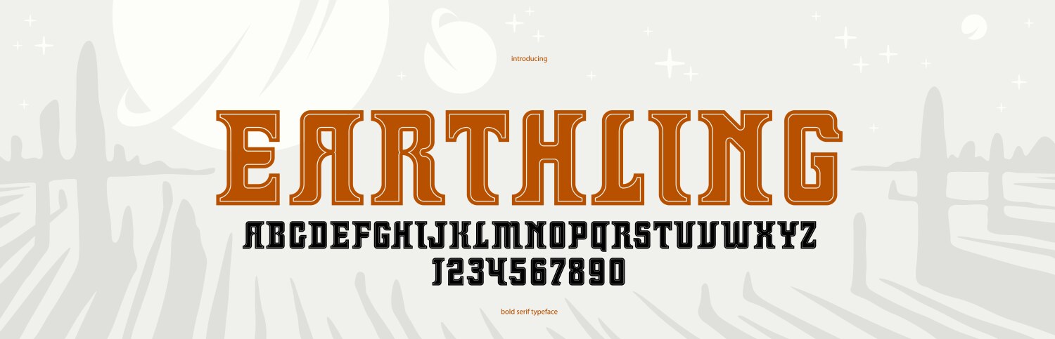 Classic style serif display font for logos Vector Image