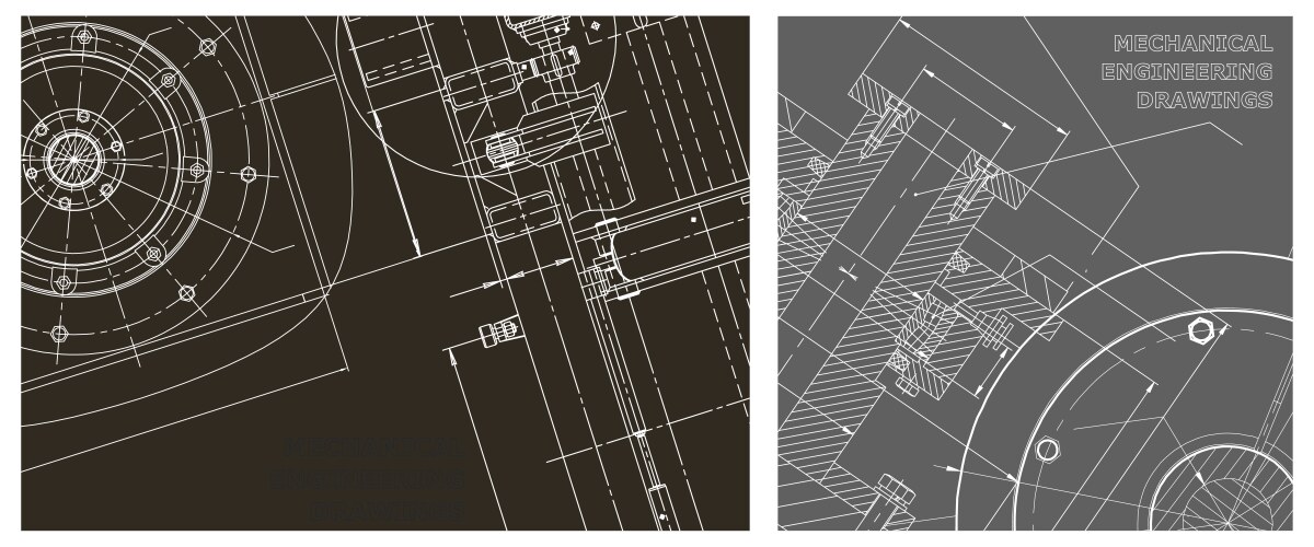 Engineering set cover flyer banner background Vector Image