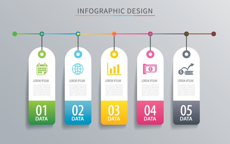 Infographics tag banner 6 option template Vector Image