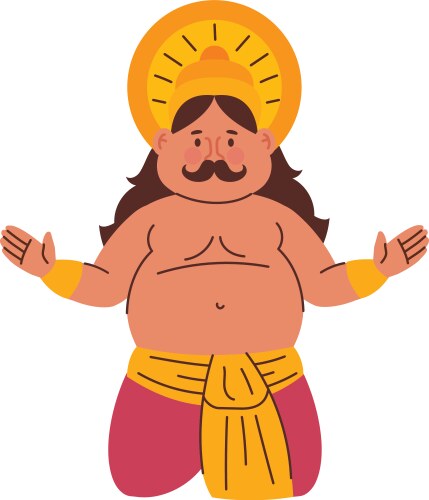 Mahabali kerala old king Royalty Free Vector Image
