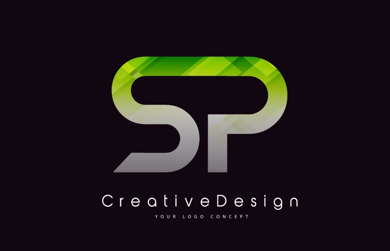 Sp creative modern logo design with orange Vector Image