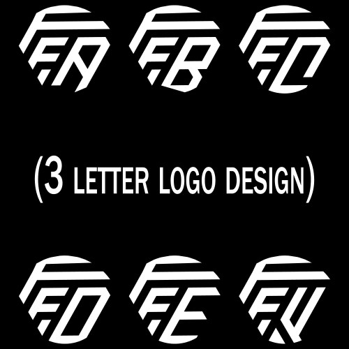 Unique 3 letter logo design business Royalty Free Vector