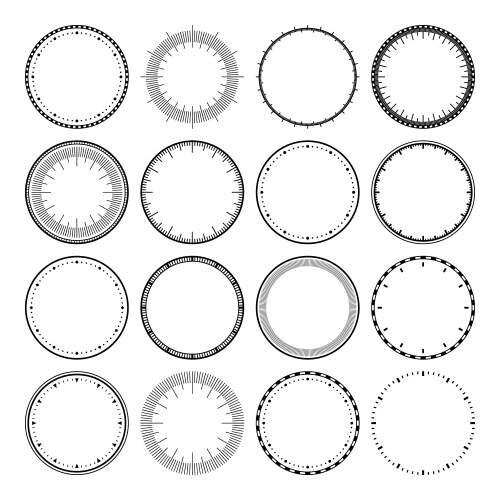 Blank mechanical clock face divided into seconds Vector Image