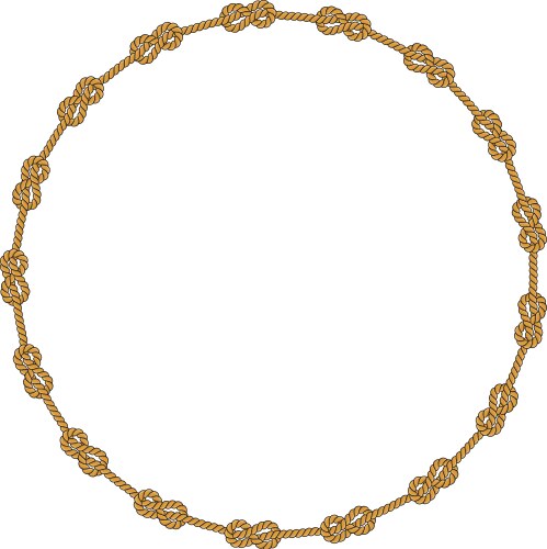 Round rope frame isolated on white background Vector Image
