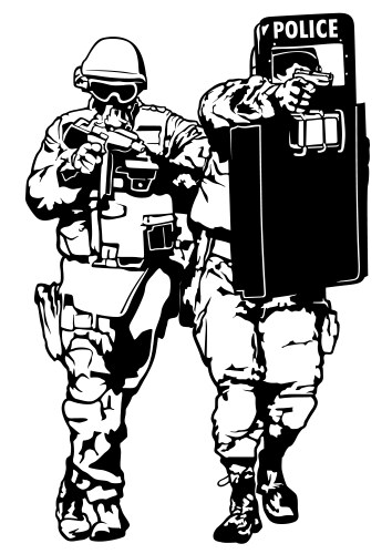 Police special forces counter terrorist team Vector Image