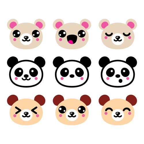 Cute panda face Vector Images & Graphics for Commercial Use | VectorStock