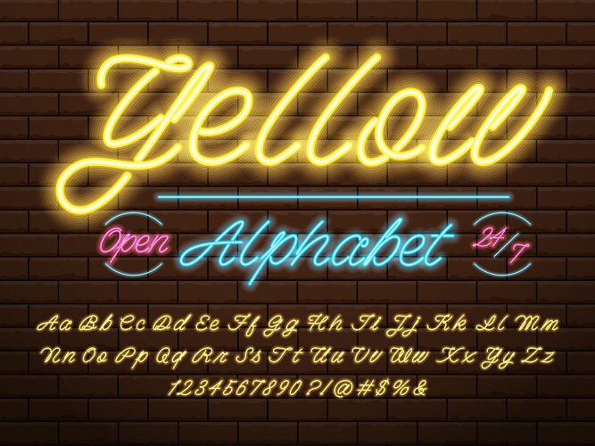 Neon font Royalty Free Vector Image - VectorStock