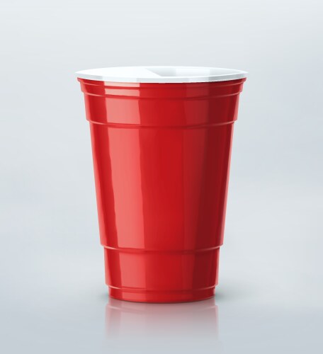 Red party cup realistic 3d Royalty Free Vector Image