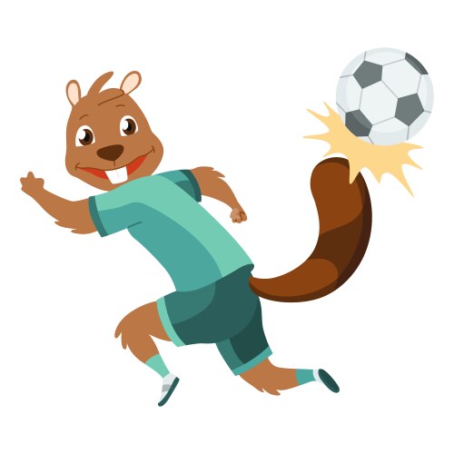 Animal playing football cute soccer team players Vector Image