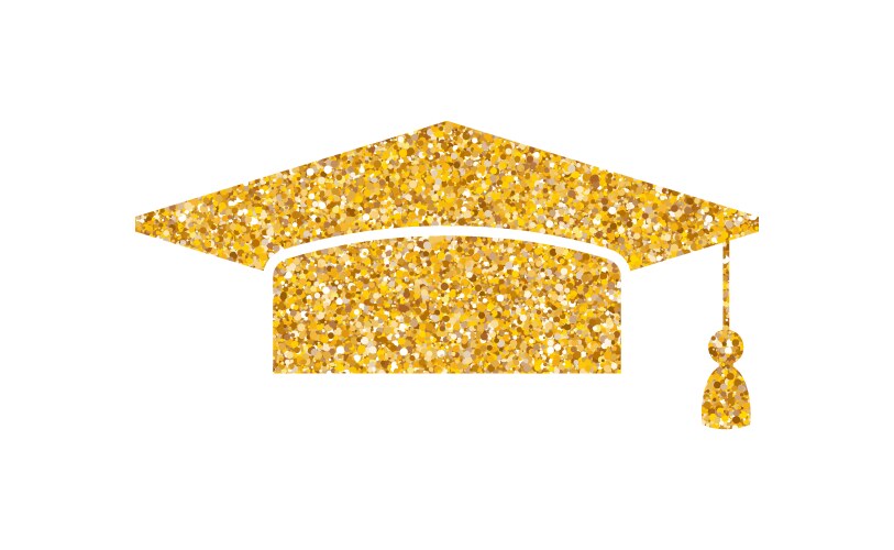 Graduation hat logo graduate cap flat sign Vector Image