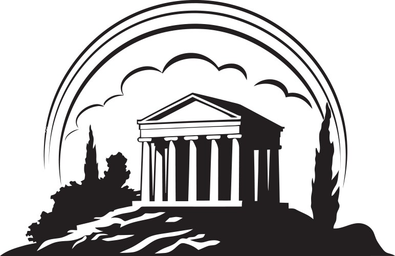 Greek architectural symbols reimagined Royalty Free Vector