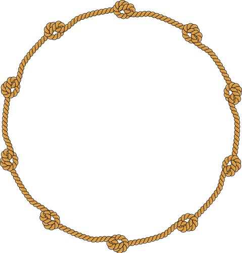 Round rope frame isolated on white background Vector Image