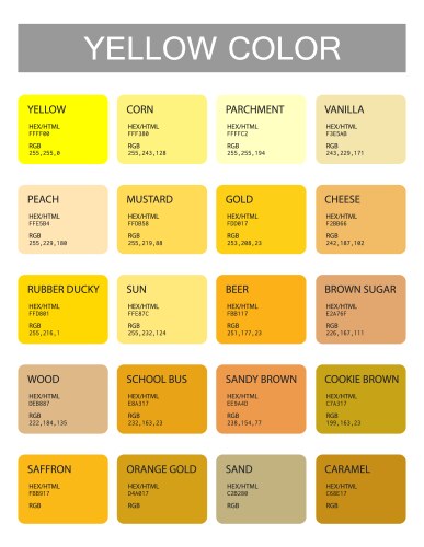 Blue color codes and names selection colors Vector Image