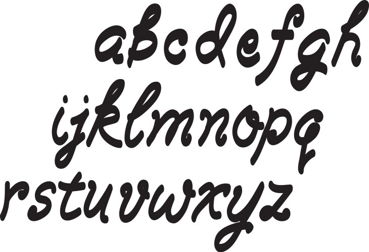 Hand drawn lettering font alphabet Royalty Free Vector Image