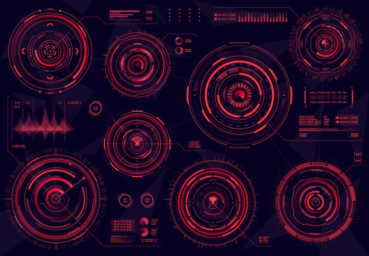 Hud loading progress bars sci fi interface Vector Image