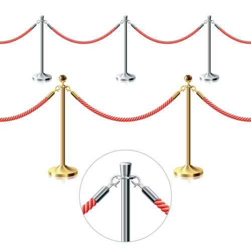 Barriers with red rope line vip zone closed Vector Image