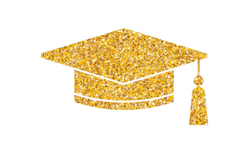 Graduation hat logo graduate cap flat sign Vector Image