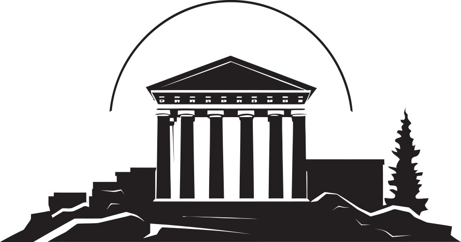 Greek architectural symbols reimagined Royalty Free Vector