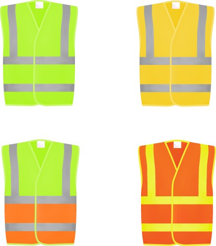 Vis vest visible jacket yellow Royalty Free Vector Image
