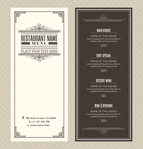 Restaurant set menu graphic design template Vector Image