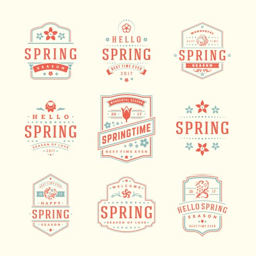 Spring badge typographic design greeting Vector Image
