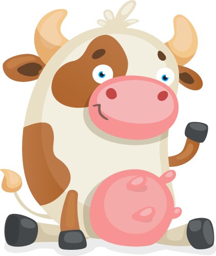 Kids with cow Royalty Free Vector Image - VectorStock