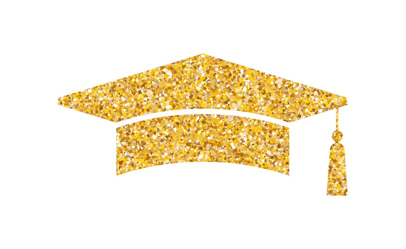 Graduation black logo university graduate cap Vector Image