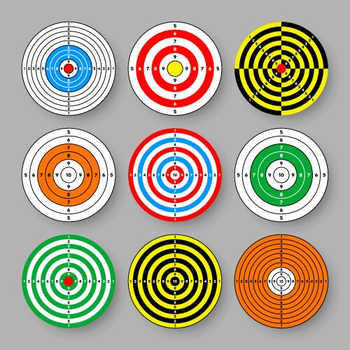 Shooting range paper targets round target Vector Image