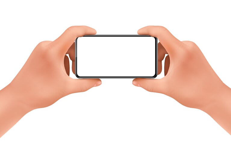 3d realistic human hand holding smartphone Vector Image