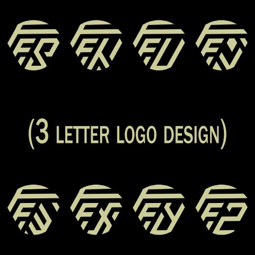 Creative-3-letter-logo-design-for-your-business Vector Image