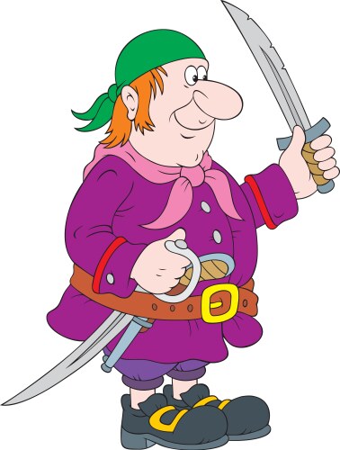 Peg leg pirate cartoon Royalty Free Vector Image
