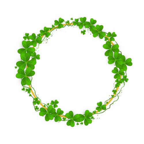Realistic shamrock twisted wreath elegant Vector Image