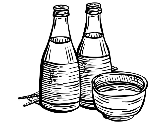 Template national japanese alcoholic drink sake Vector Image