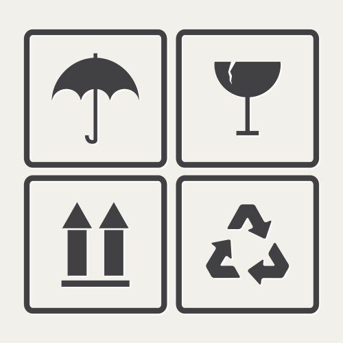 Breakable or fragile material packaging symbol Vector Image