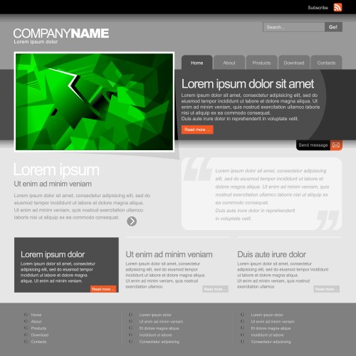 Gray website template 960 grid Royalty Free Vector Image