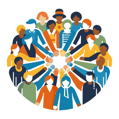 Vielfalt und Inklusion lineare Symbole Set Vektorbild