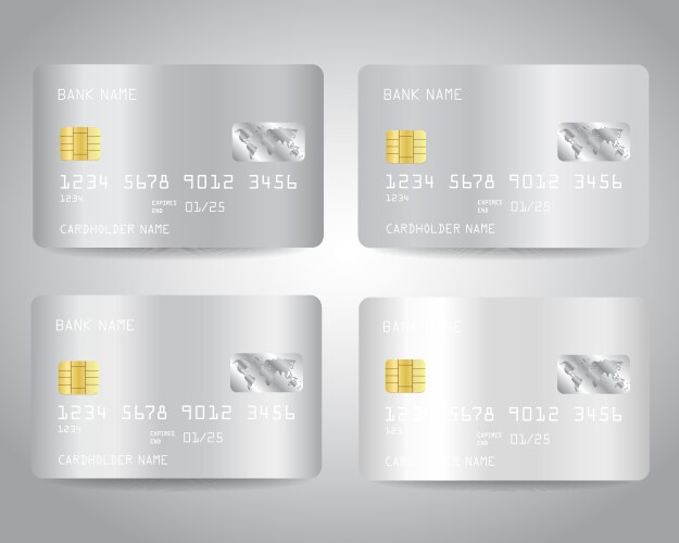 Realistic silver credit card with abstract Vector Image