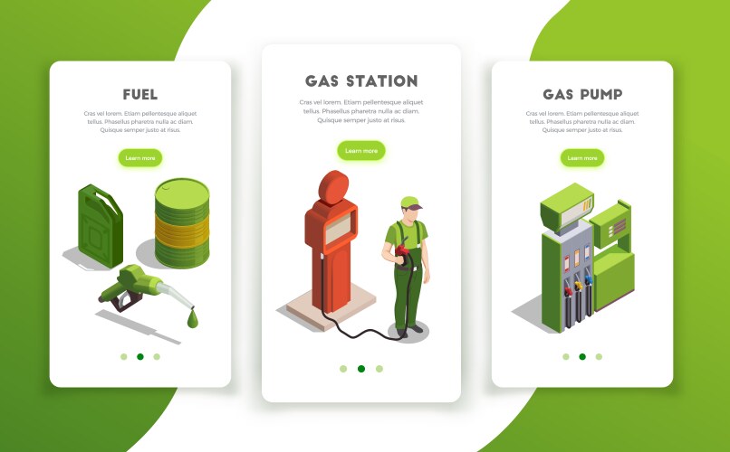 Gas station vertical banners Royalty Free Vector Image