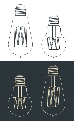 Led strip light blueprints Royalty Free Vector Image