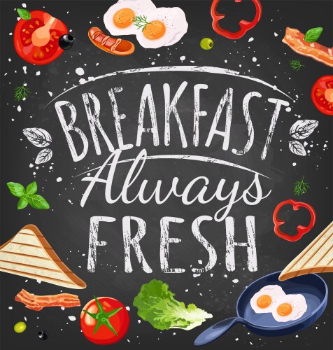 Breakfast poster Royalty Free Vector Image - VectorStock