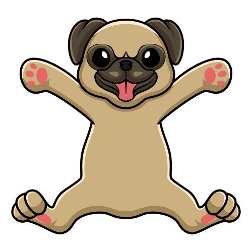 Shocked pug icon cartoon style Royalty Free Vector Image