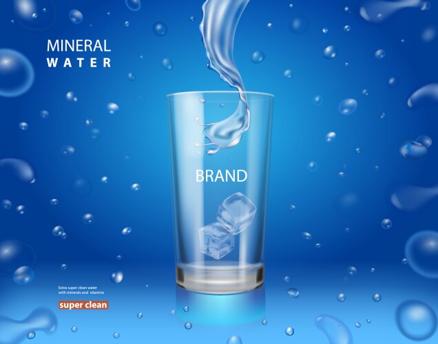 Pure sparkling water ad plastic bottle Royalty Free Vector