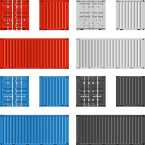 Yellow cargo container realistic metal Royalty Free Vector