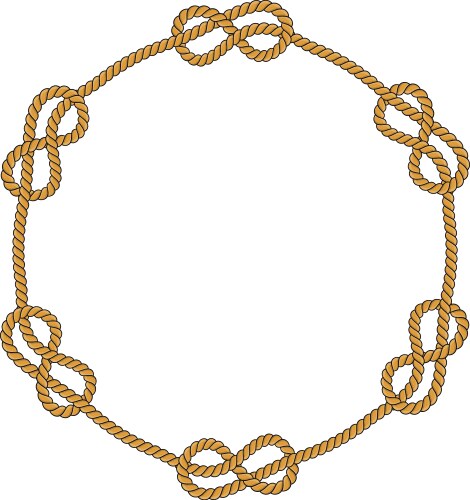 Round rope frame isolated on white background Vector Image