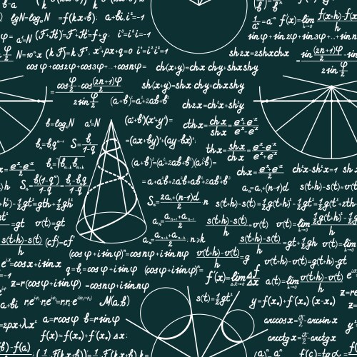 Math seamless pattern with calculations Royalty Free Vector
