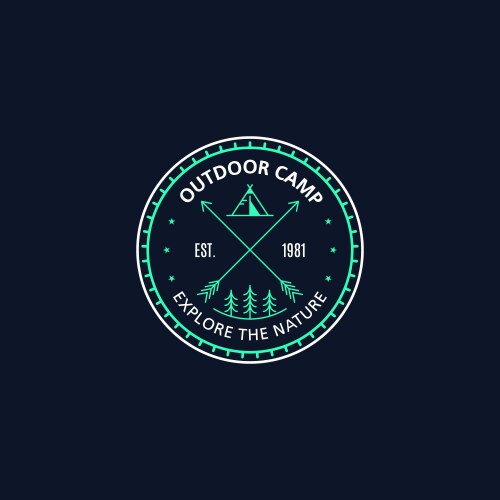 Outdoor camp logo Royalty Free Vector Image - VectorStock